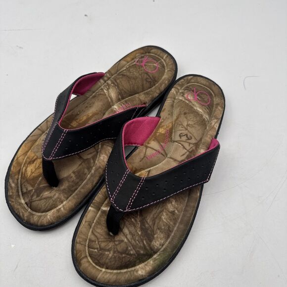 OP | Shoes | Op Memory Foam Camo Pink Thong Sandals Womans Size 75 ...